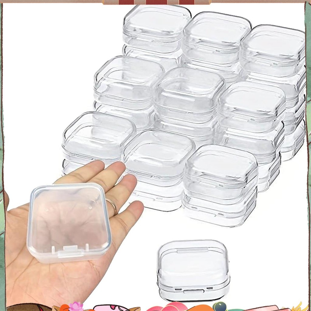 30 Packs Clear Small Plastic Containers Transparent Storage Box with ...