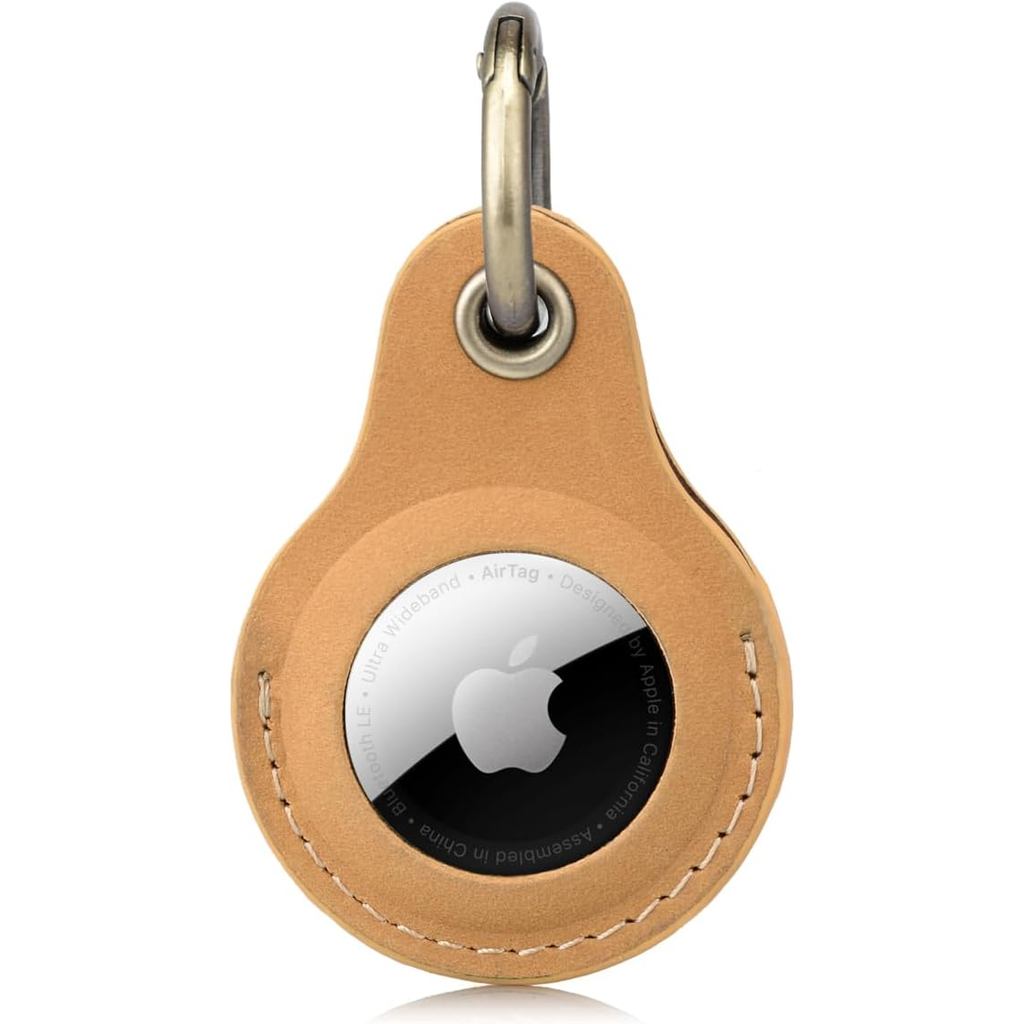 Airtag Keyring Genuine Leather with Brass Key Tags. Airtag Holder ...