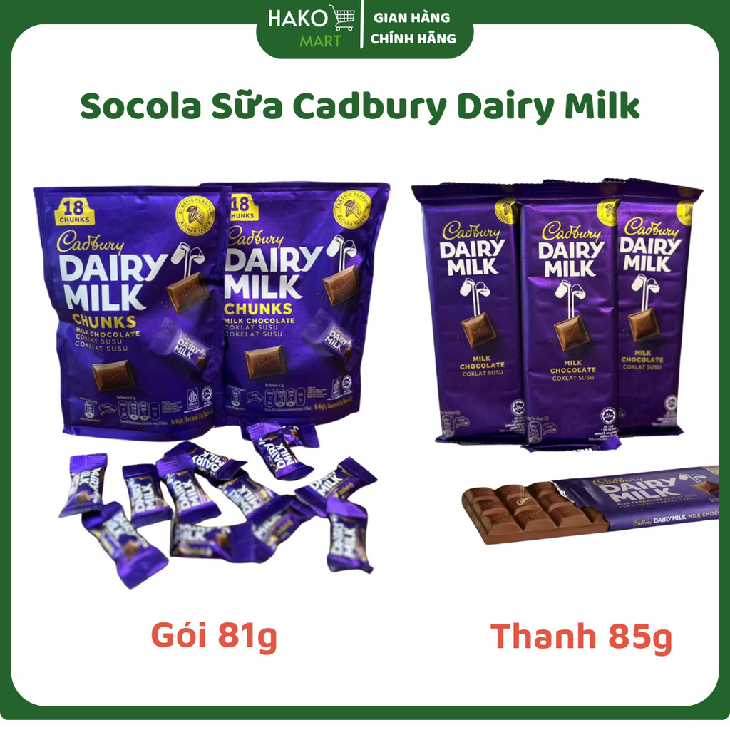 Cadbury Dairy Milk Chocolate Bar 85g/ Pack 81g | Shopee Singapore