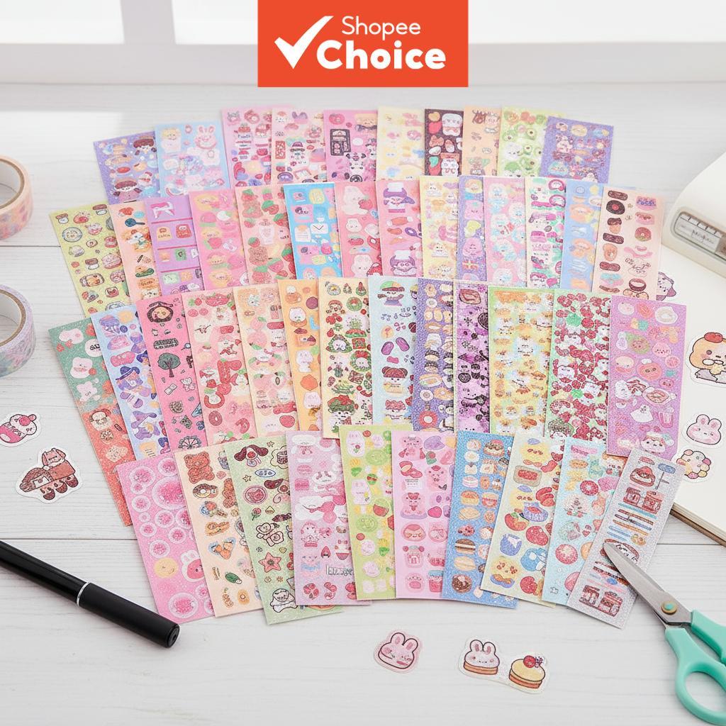 Kawaii Cartoon Laser Stickers Set – 50-200pcs Cute Goo Goo Cards with ...