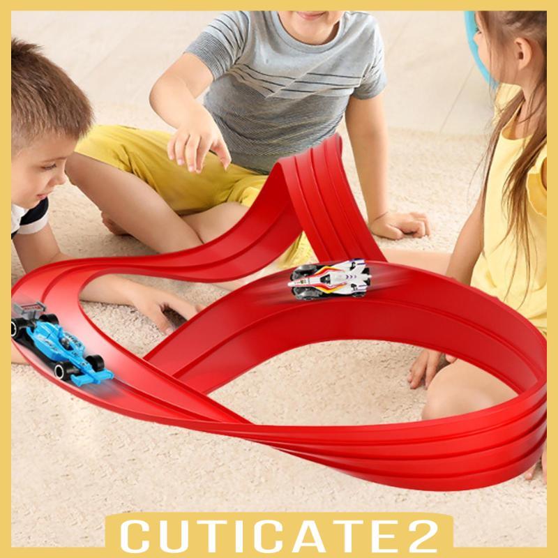 [Cuticate2] Flexible Racing Car Track Set, Rollable Race Track with 4 ...