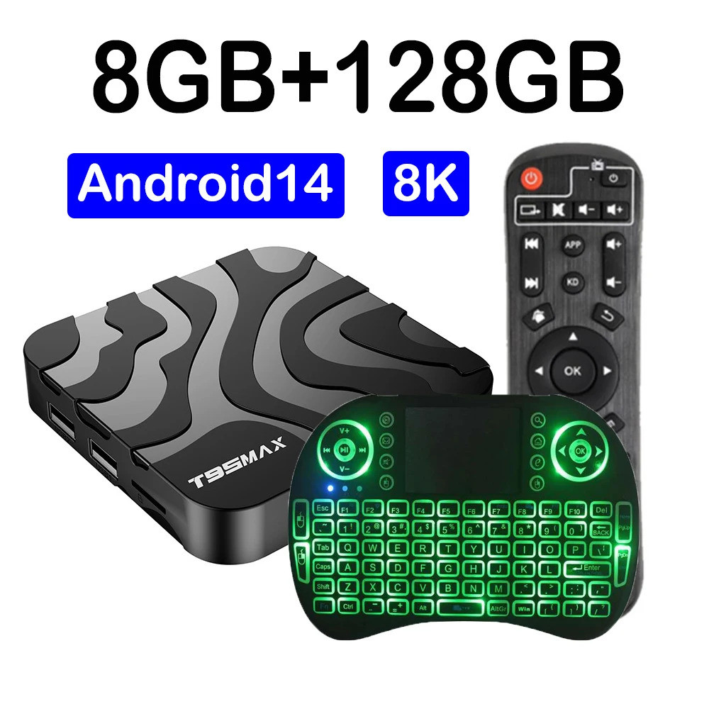 T95 Max Smart Tv Box 8 gb 128 gb Android 14 Bluetooth 5.4 Allwinner ...