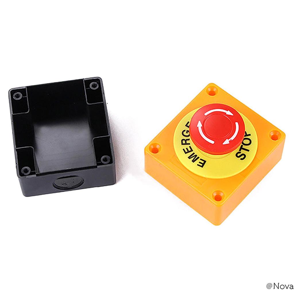 Red Sign Emergency Stop Push Button Sturdy Plastic Shell E-Stop Push ...