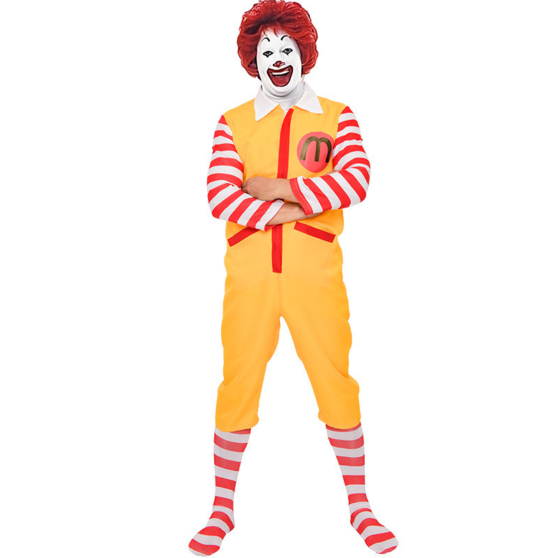 Halloween Set Retro Uncle McDonald COS Costume Masquerade Clown Big Man ...