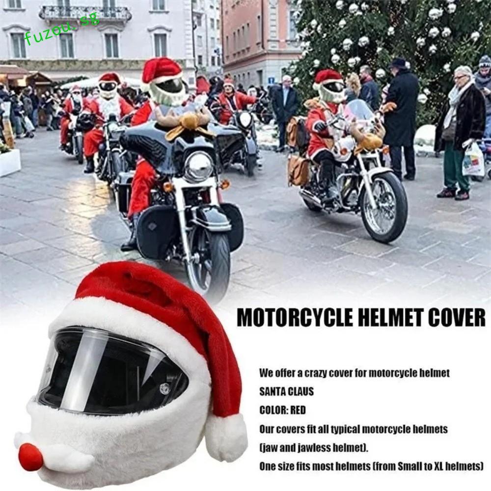 FUZOU Santa Claus Motorcycle Helmet, Fun Plush Motorcycle Helmet ...