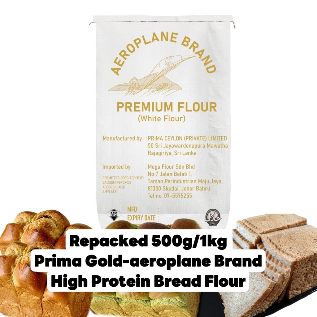Repacked Prima High Protein Flour 500g /1Kg Bread Flour / Tepung Roti ...