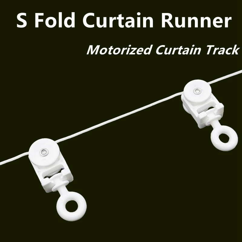 Ripple Fold Curtain Track Runner Motorized S-Wave Curtain Rail Runner ...