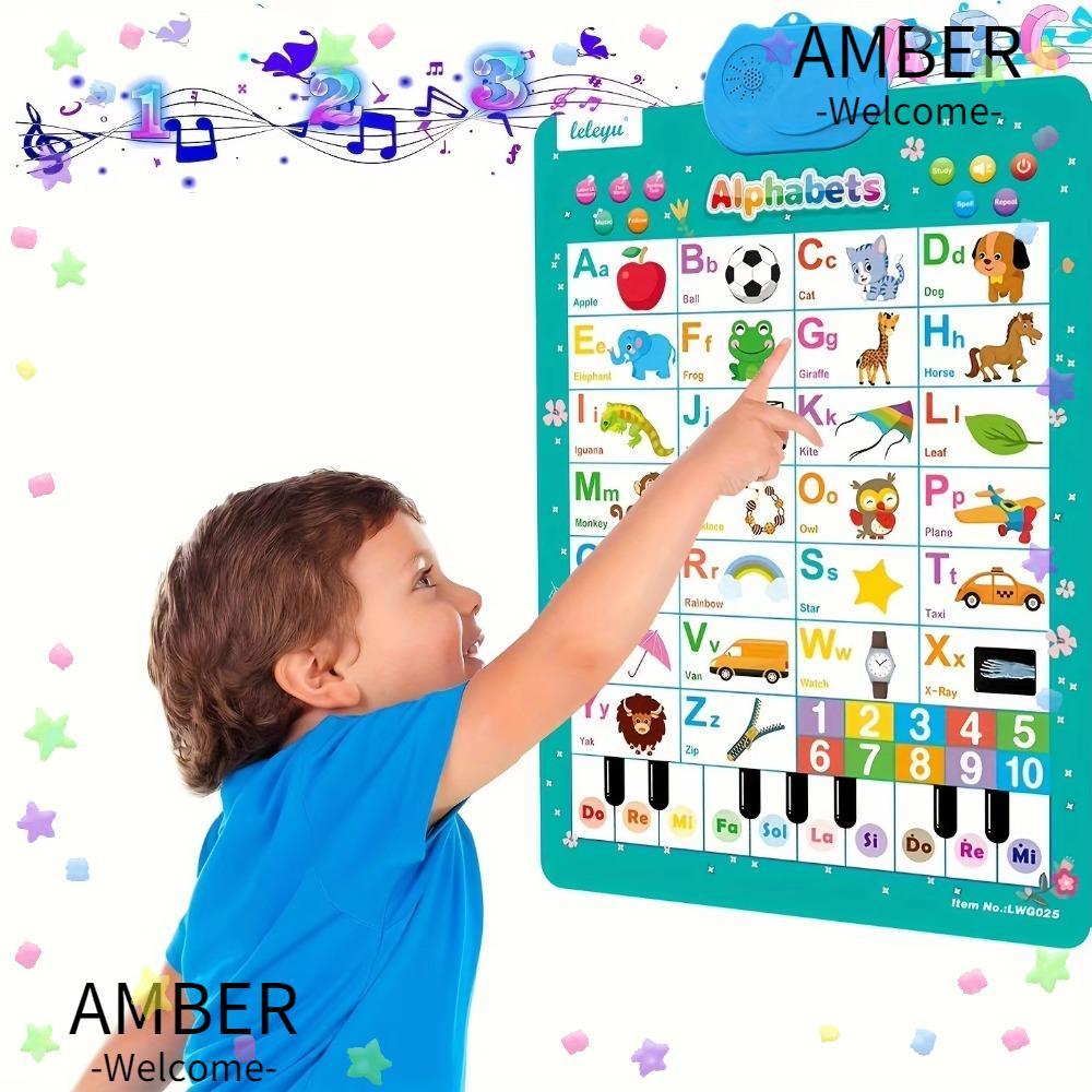 AMBER Alphabet Wall Chart, Piano Keyboard Educational Toys Electronic ...