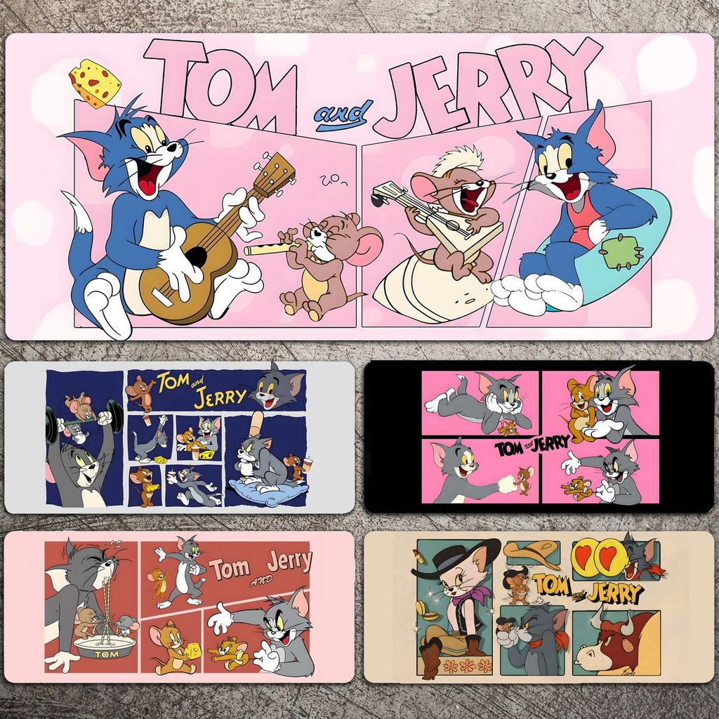 Mouse Pad Desk Keyboard Cartoon Anime Tom Jerry Oversized Cute Two ...