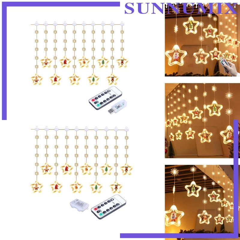[Sunnimix] Christmas String Lights Warm White Flashing Lights Santa ...