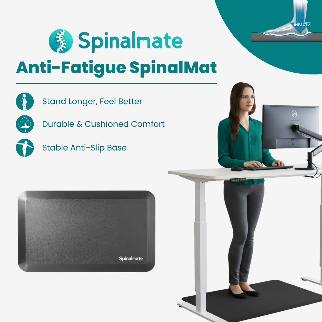 Spinalmate Anti-Fatigue Standing Mat Cushioned With Thick PU Foam for ...