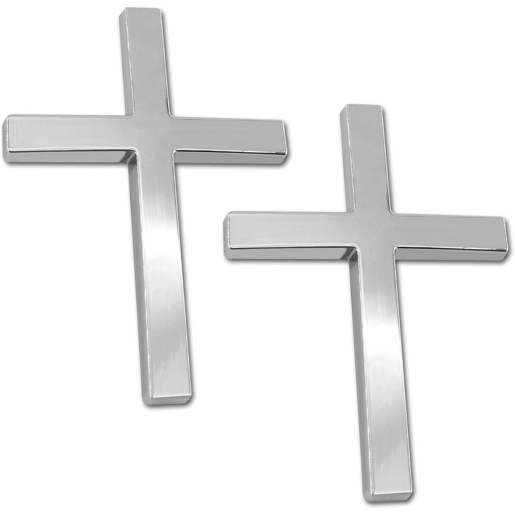 2PCS Metal Cross Decals for Cars, 2.5"×1.8" Christian Car Emblem Badge ...