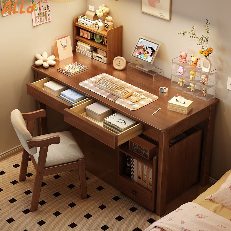 🔥SG 🔥Solid Wood Narrow Desk/Home 40/50CM Student Writing Desk, Study ...