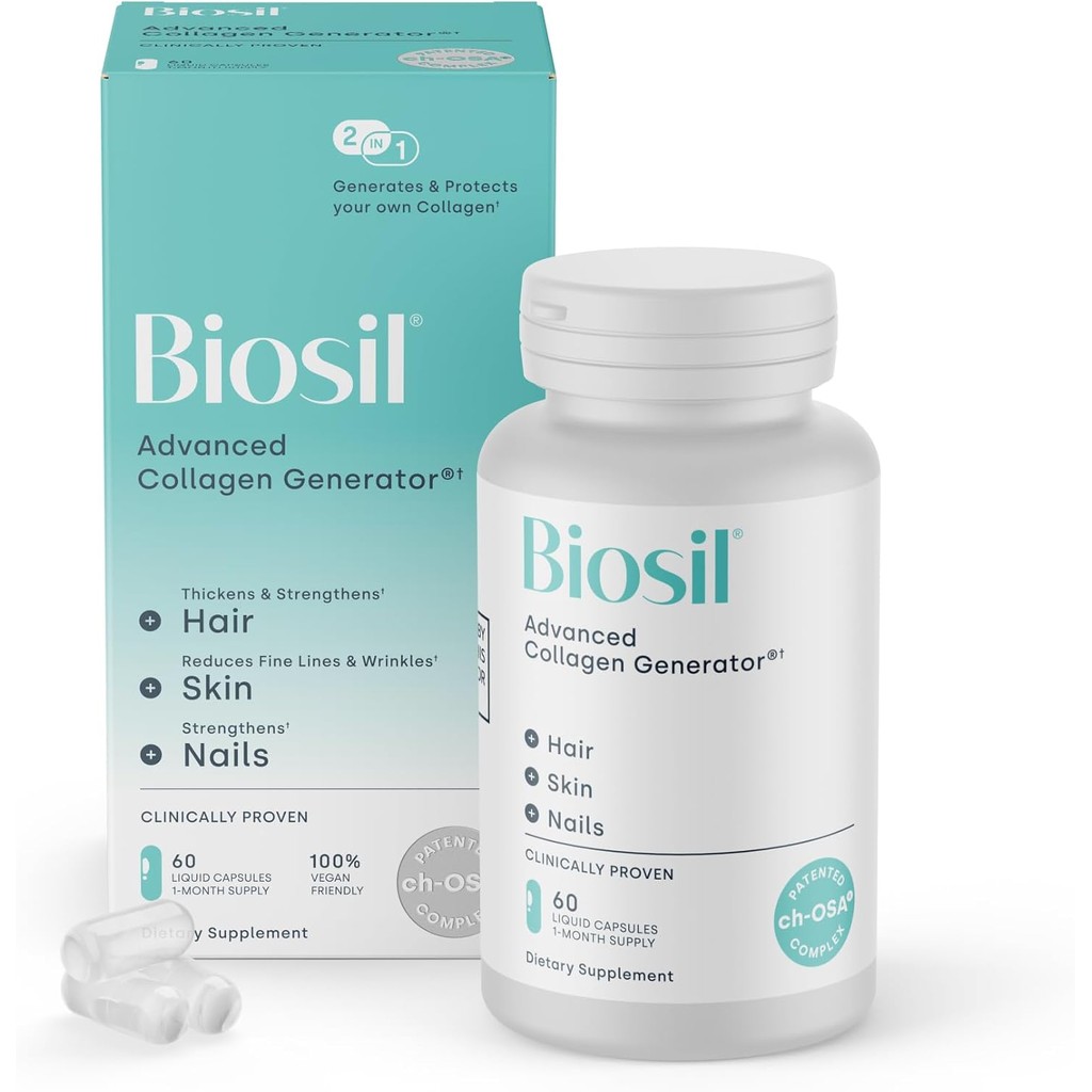 Biosil Collagen Booster Supplement - 60 Vegan Capsules - Patented ch ...