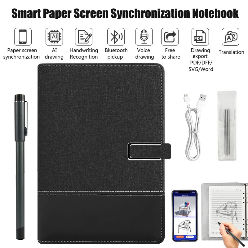 Digital Handwriting Note Book Smart Sync Pen Diary Writing Set Cloud Notebook Ai,voice Drawing ...