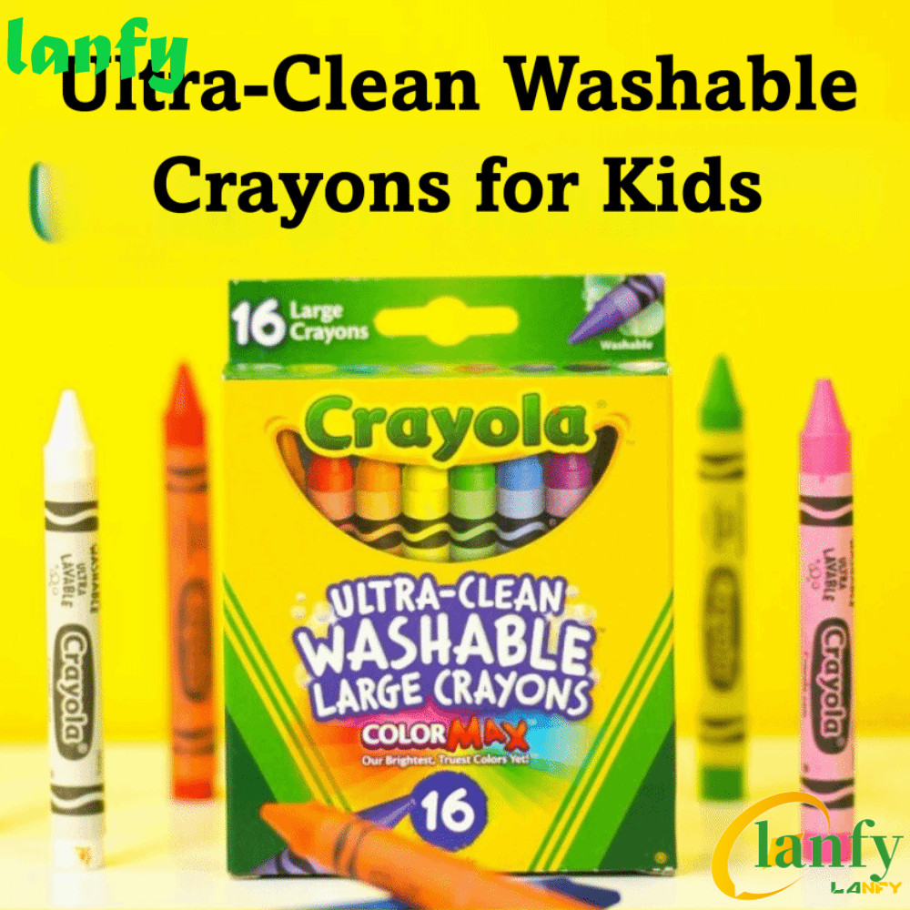 LANFY Crayola Washable Crayons, Soft and Smooth Painting Tools Oil ...