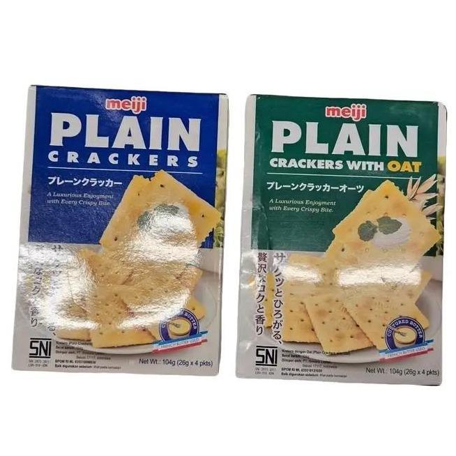 Meiji Plain Crackers Biscuit Import Original Variant Oat/ Sesame/ (4 ...