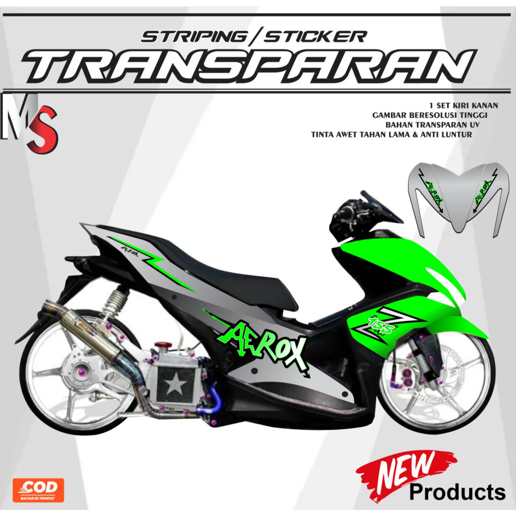 TRANSPARENT UV STRIPING TRANSPARENT STICKER STRIPING AEROX OLD 155 NVX ...