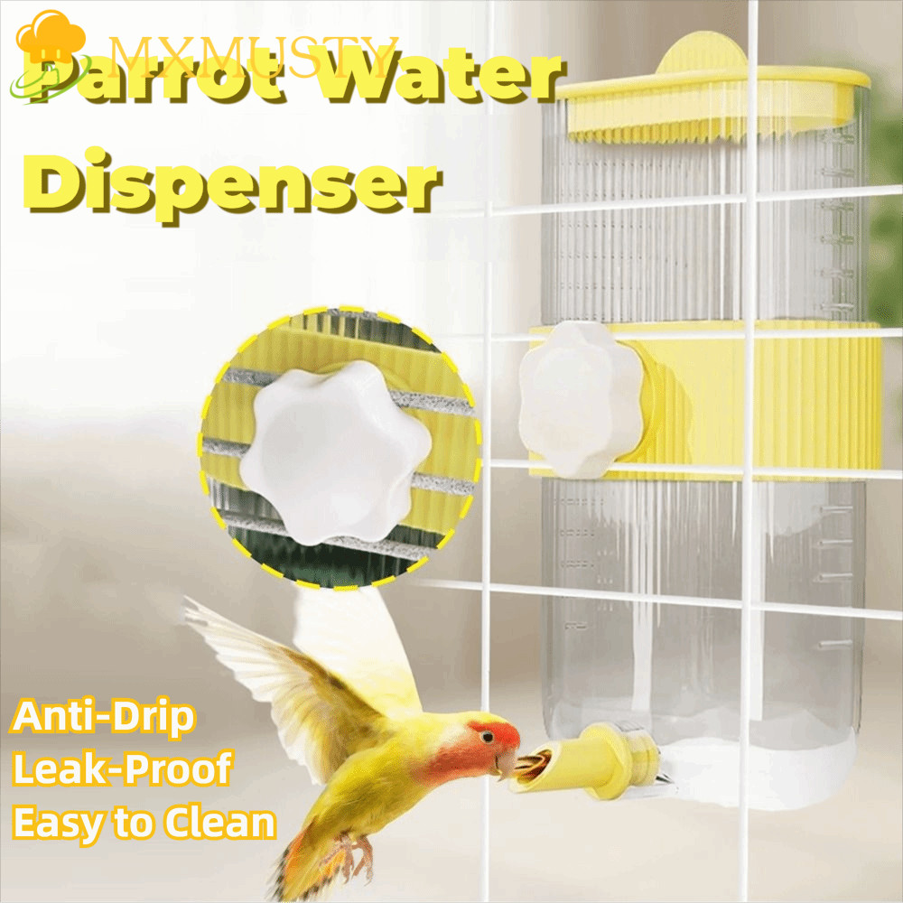 MXMUSTY Bird Water Drinker, Wall Mount No Drip Parrot Water Bottle ...