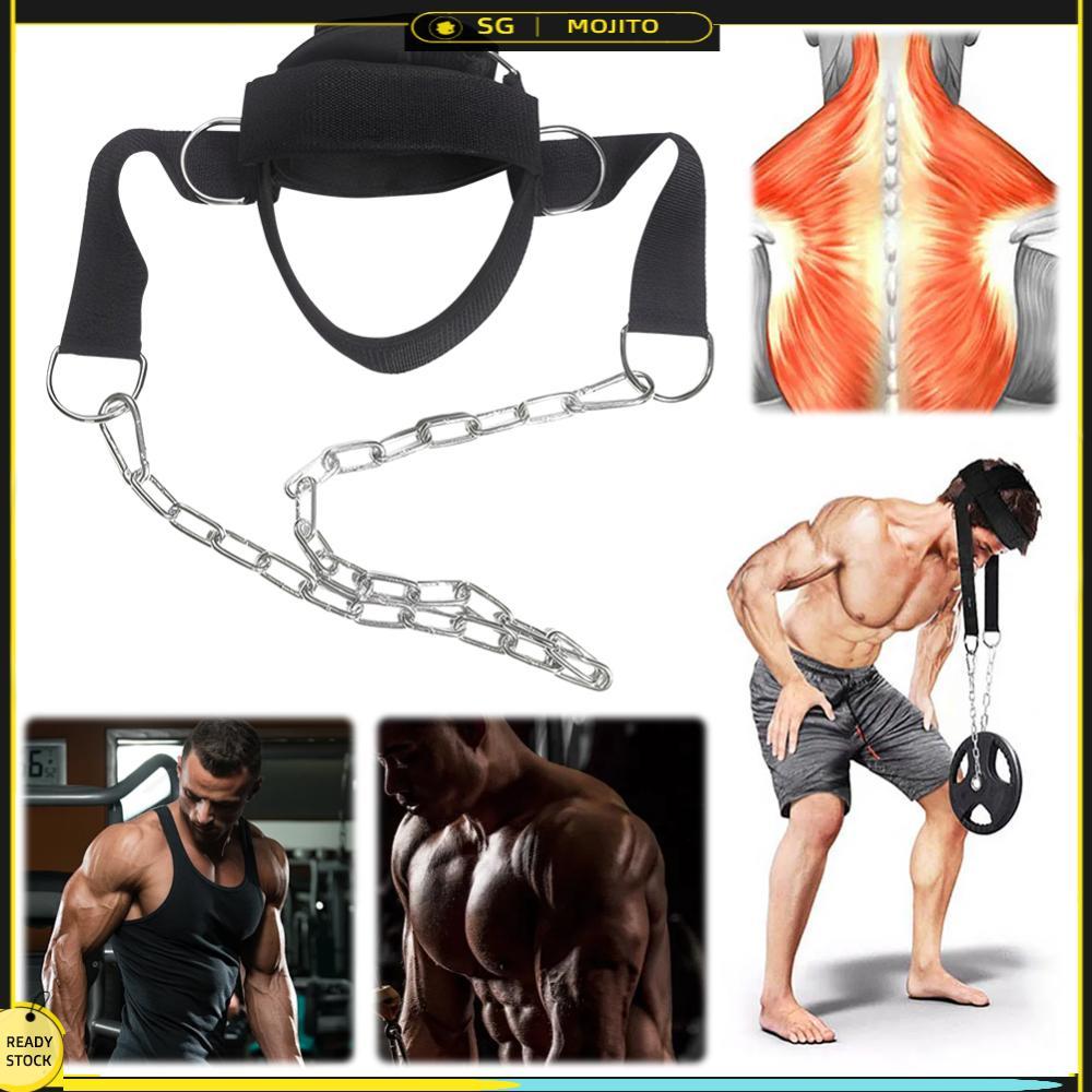 Neck Harness Neck Training Belt with Long Steel Chain Neck Trainer ...
