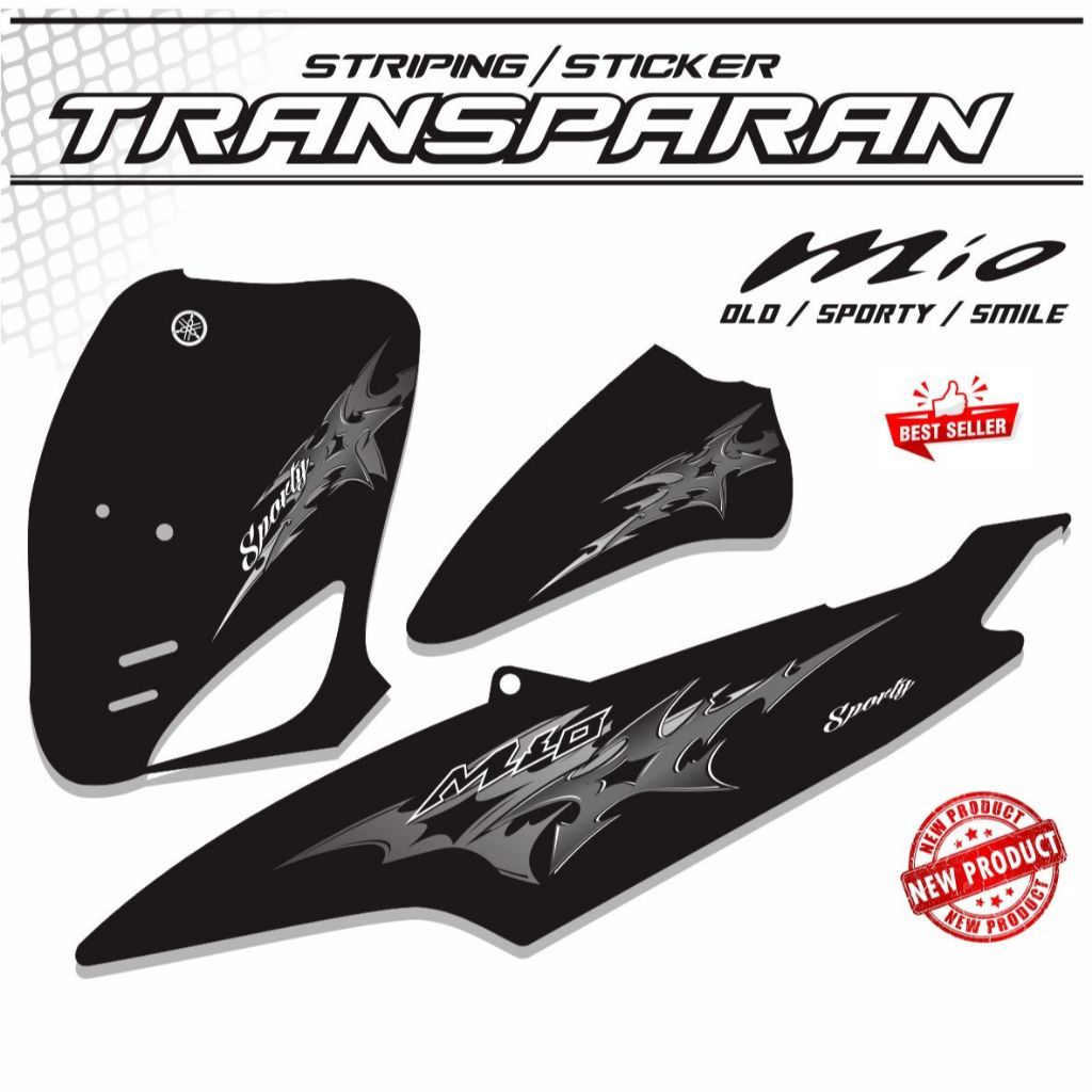 MIO STRIPING STICKERS TRANSPARENT VARIATIONS FOR MIO OLD CARBON 1210 ...