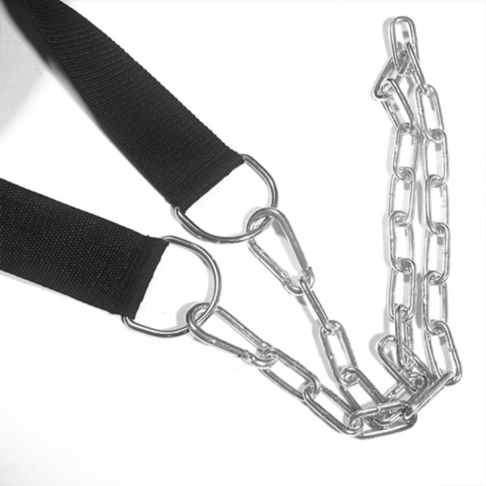 Neck Harness Neck Training Belt with Long Steel Chain Neck Trainer ...