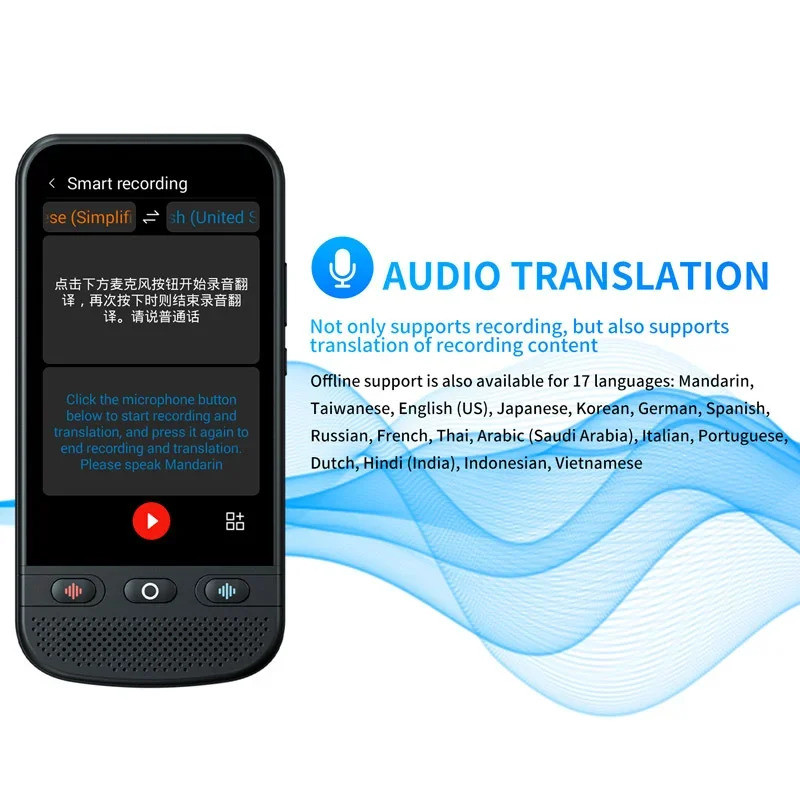 T7 Pro Portable Voice Translator Iflytek Technology Recognition Wifi ...
