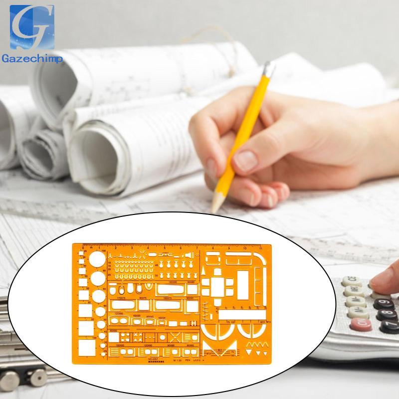 Gazechimp Templates Drafting Tools Stencil Ruler Architectural Orange 1 ...