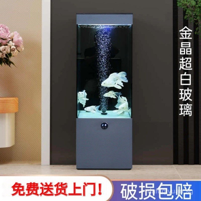 Vertical Aquarium Side Table Aquarium Home Living Room Wall-Mounted ...