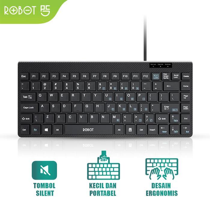 Robot Keyboard RK-10 Portable Mini Wired Black | Shopee Singapore
