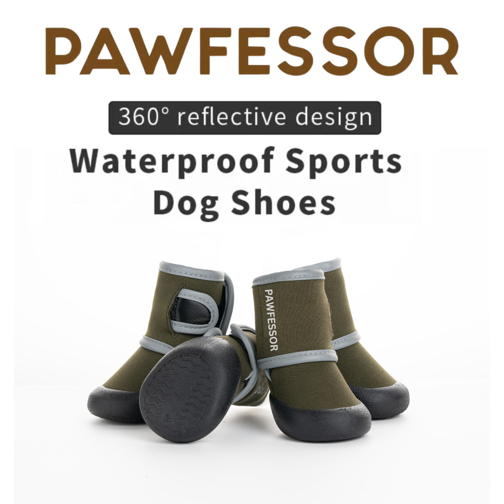 PAWFESSOR 360° Reflective Design Pet Dog Anti-slip Waterproof Shoes ...