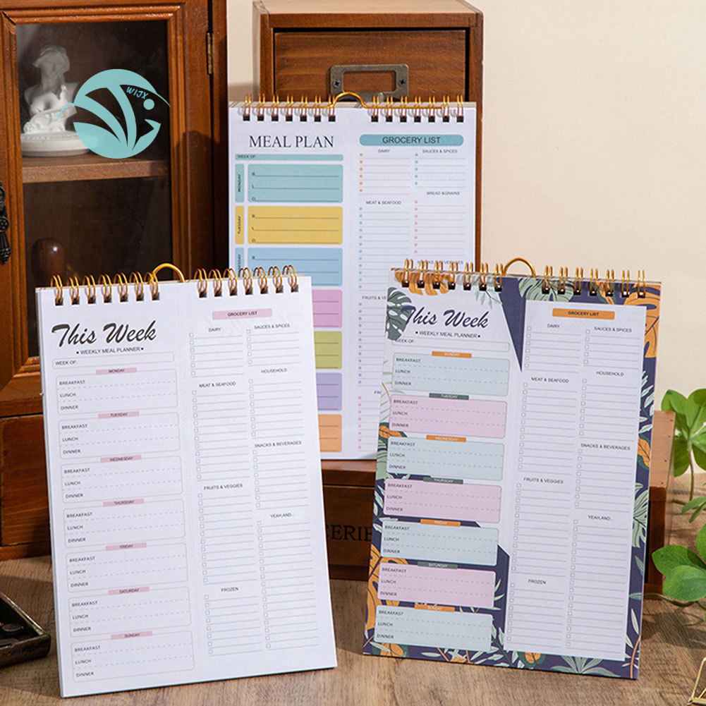 Breakfast Lunch Dinner Weekly Meal Planner With Shopping List 52 Sheets ...