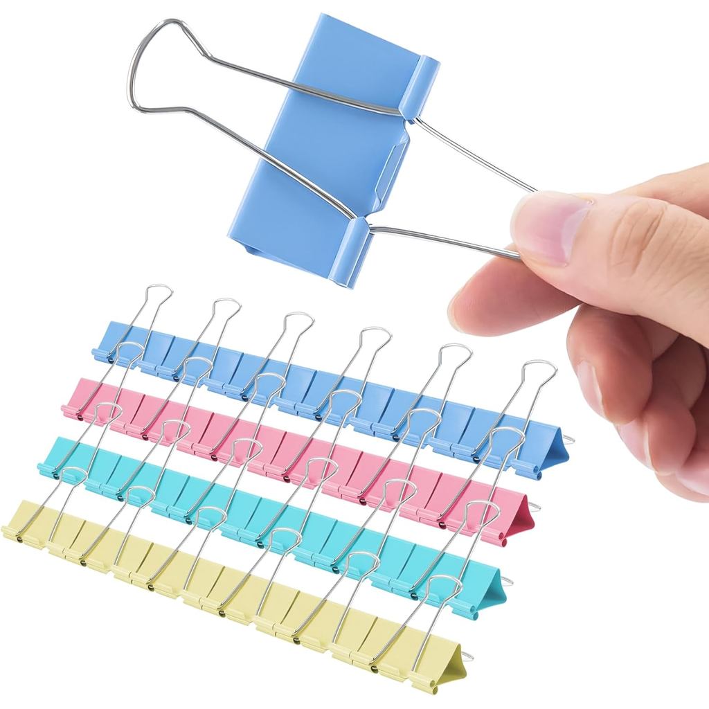 2 Inch 40 Pack Extra Large Binder Clips, Assorted Colors, Colored Jumbo ...