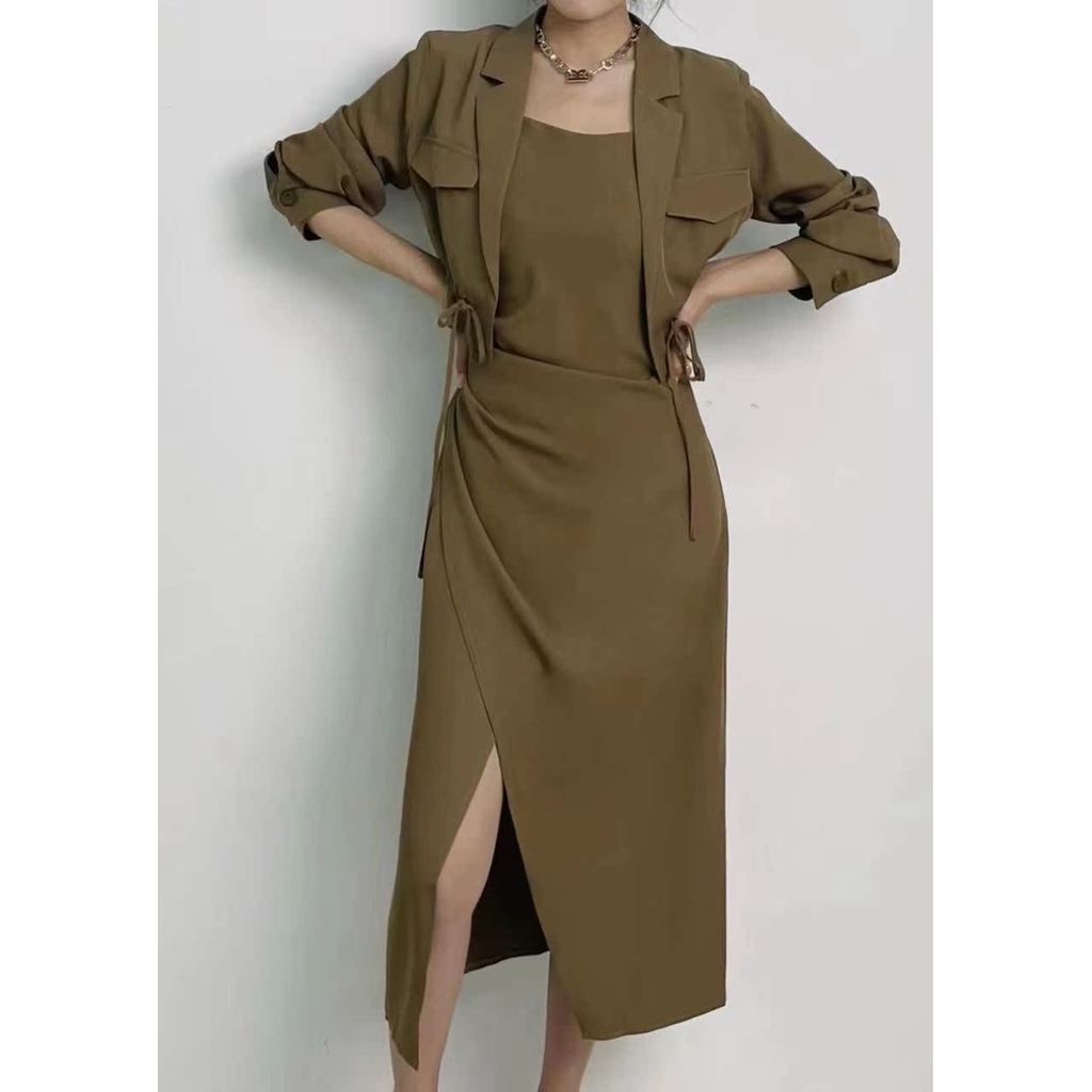 Yi Ting Haohao Autumn Long-Sleeved Light Mature Style Women's Suit Hong ...