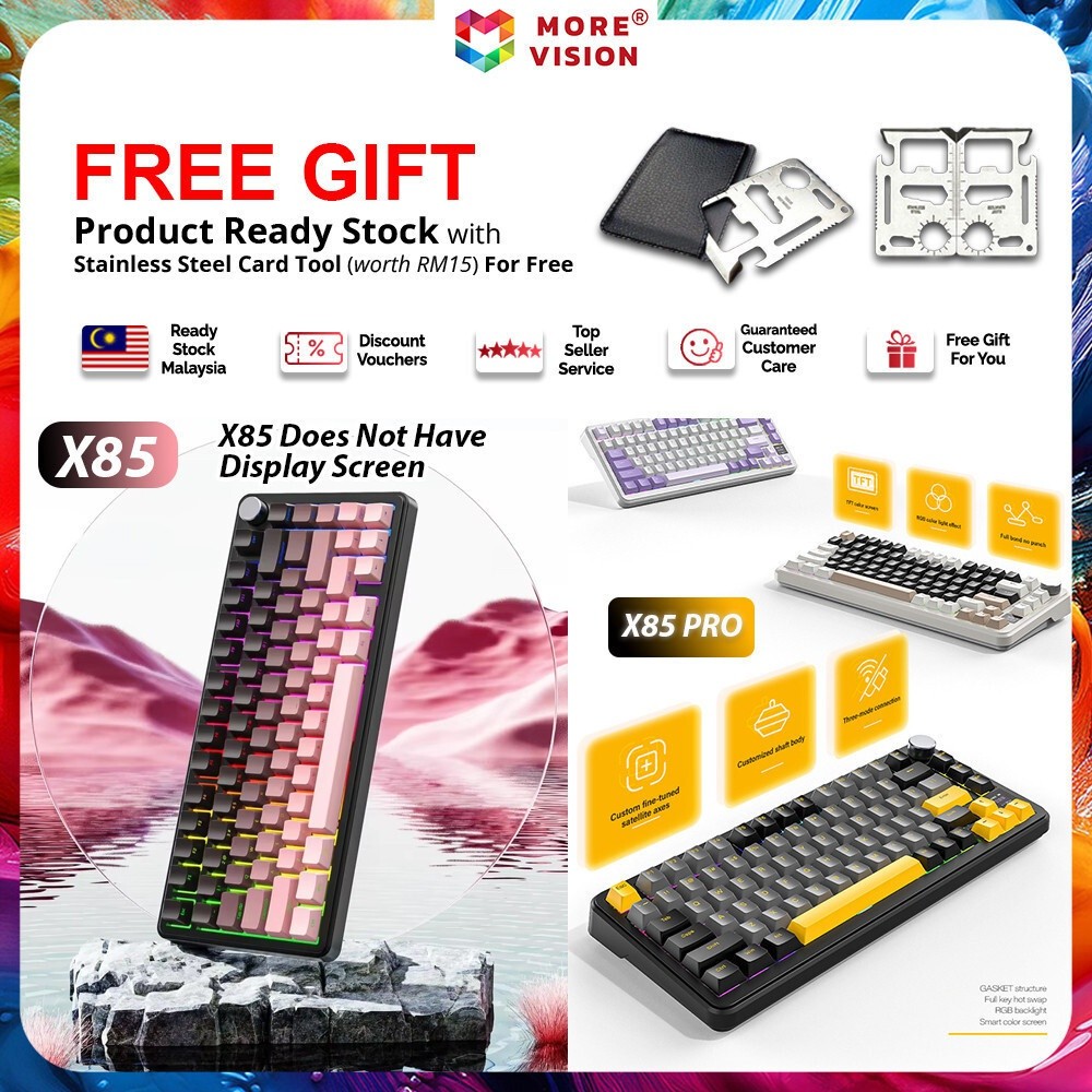 ATTACK SHARK X85 PRO Mechanical Keyboard TriMode USB Bluetooth Gaming ...