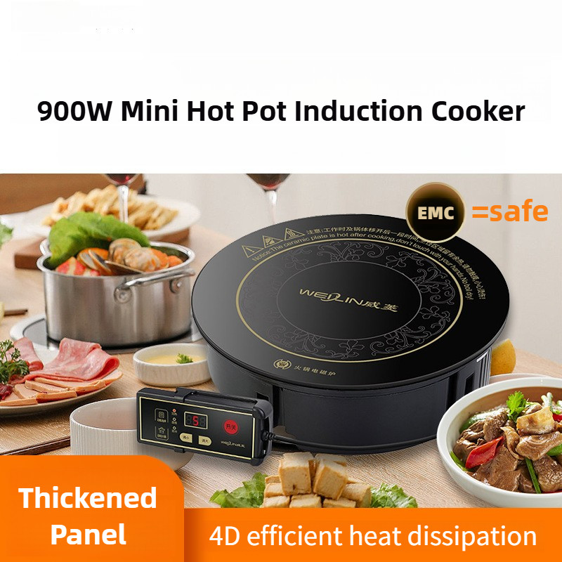 Small Hot Pot 900W Mini Electric Stove Embedded Single Pot Hotpot Touch ...