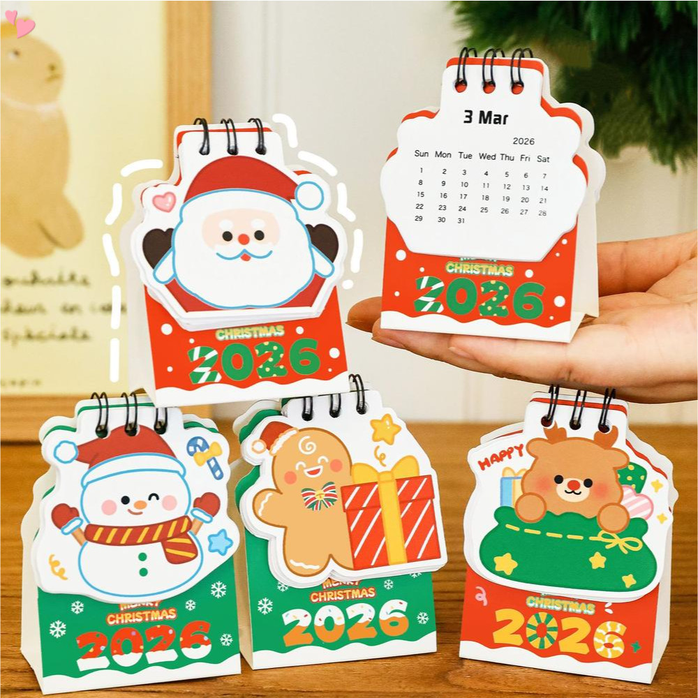 2026 Christmas Mini Desk Calendar Desktop Paper Note Calendar August ...