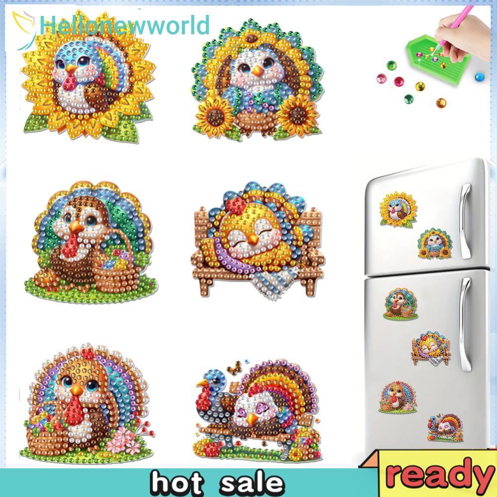 6pcs Soft Magnetic DIY Diamond Art Fridge Magnet Kit Animal Series ...
