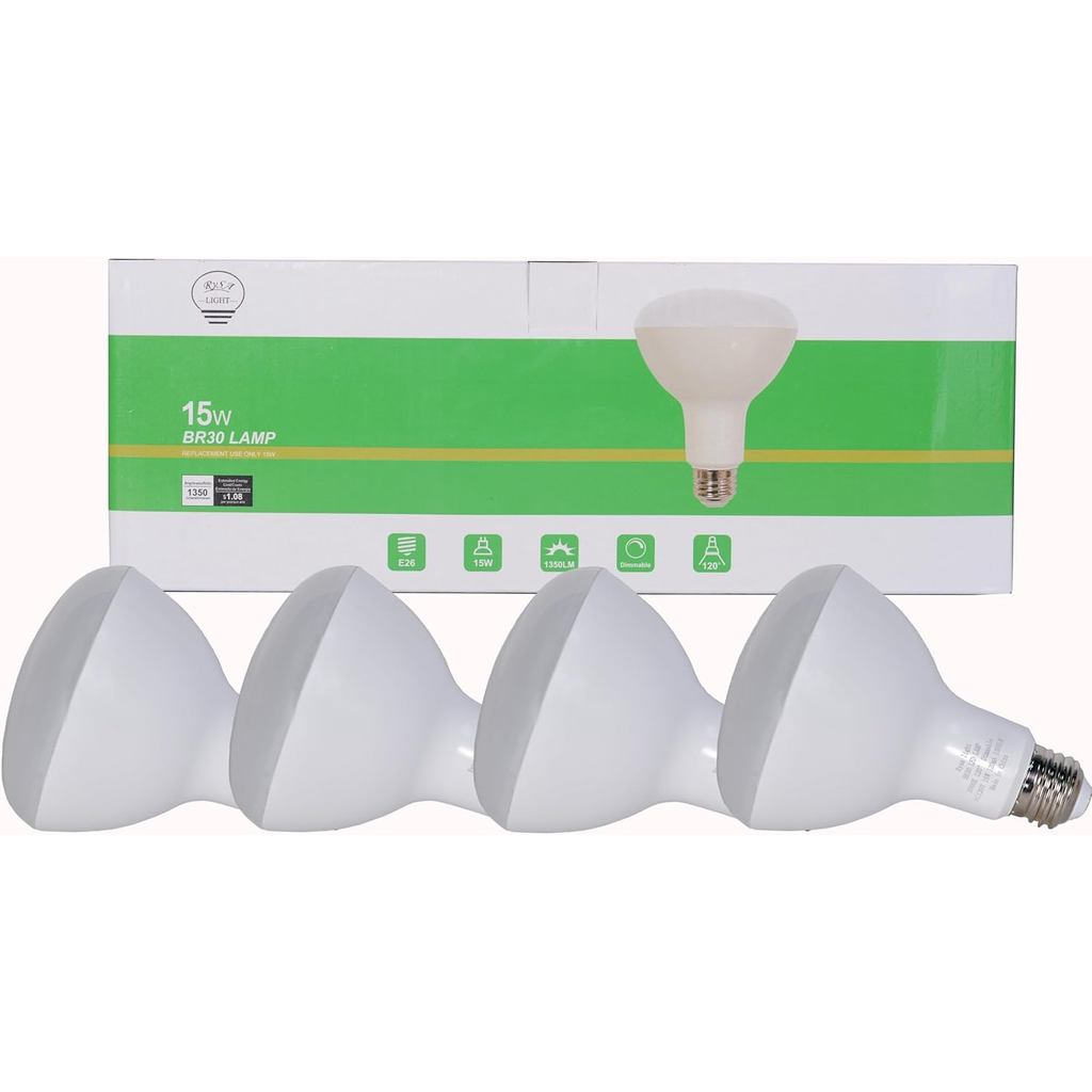100W Equivalent BR30 LED Flood Lights, 15W R30 Dimmable Recessed Light ...