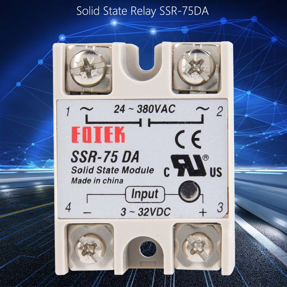 kkmoon-SG DC AC Solid State Relay SSR-75DA 75A High Speed anti ...
