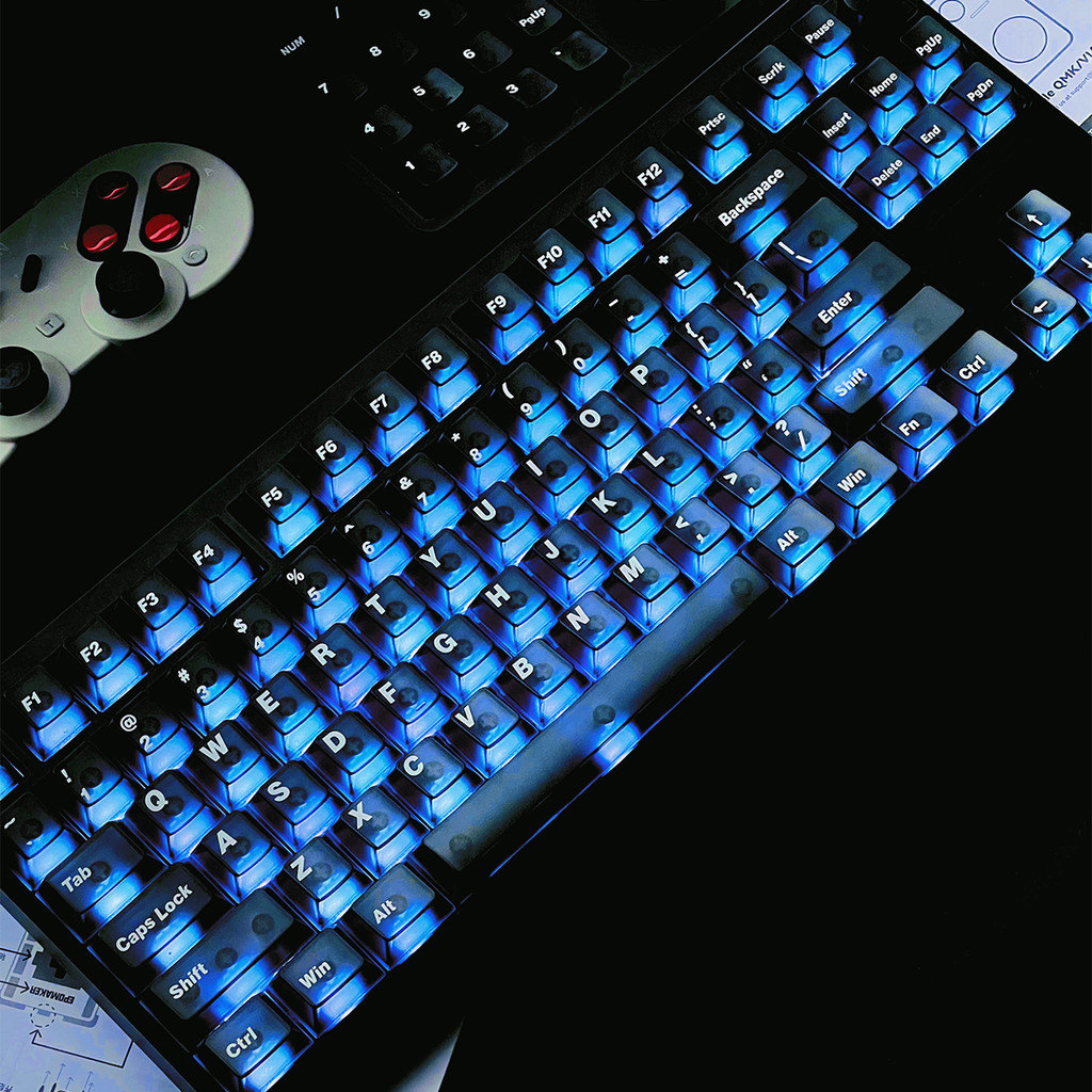 Red/Black Five-Sided Matte Transparent Large Character PC Keycap Large ...