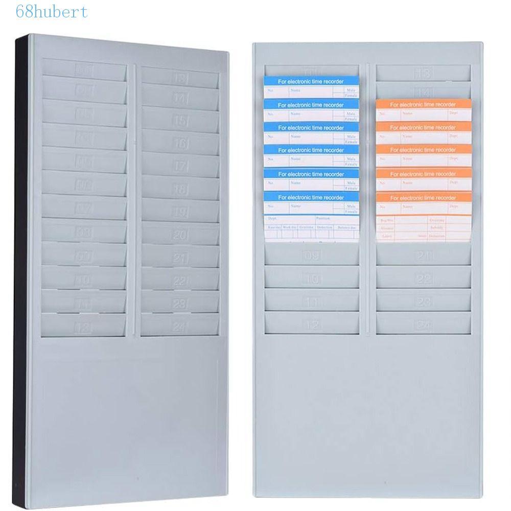 HUBERT Time Card Rack, 24 Slots Wall Mounted Time Card Organizer Holder ...