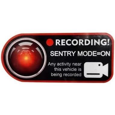for Tesla Sentry Mode Static Sticker (4-Pack) - High Visibility Red ...