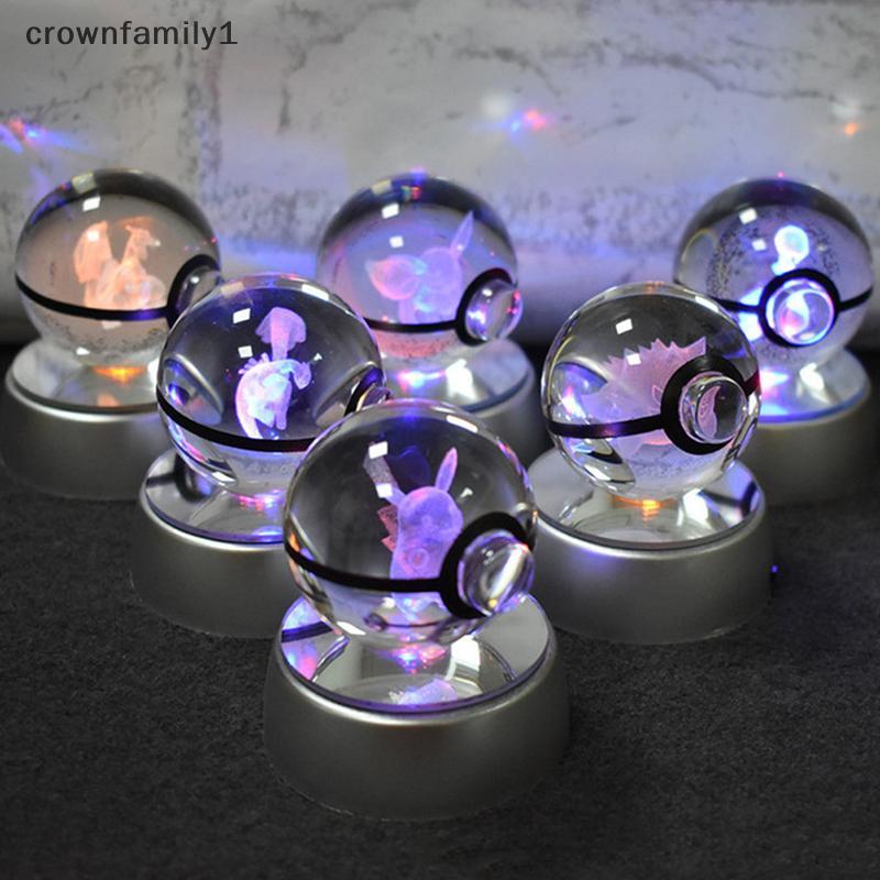 (crownfamily1) Pokemon Crystal Ball 3D Toys Snorlax Mewtwo Pikachu ...