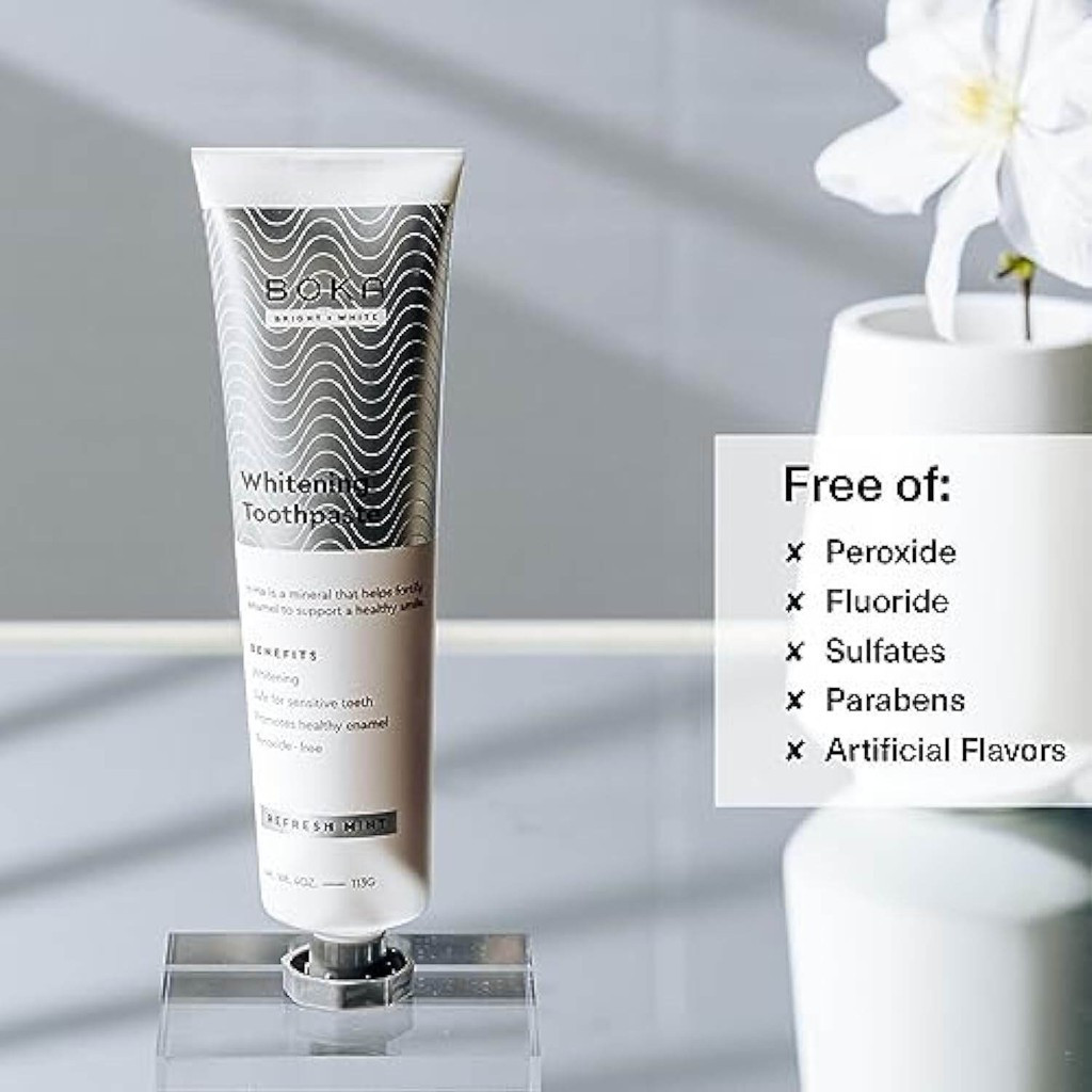 Boka Fluoride Free Toothpaste 113g- Nano Hydroxyapatite, Remineralizing ...