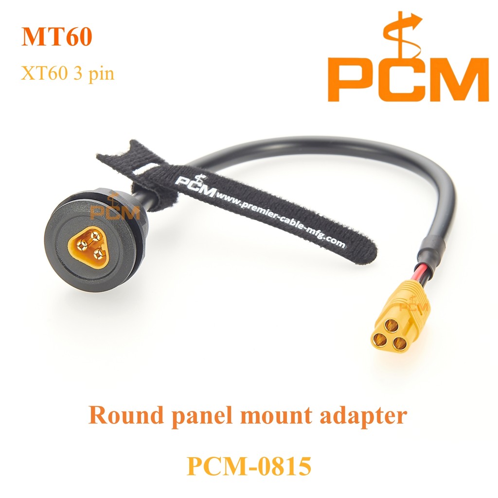 Round panel MT60 XT60 dash mount cable, AMASS XT60 3 pin adapter, MT60 ...