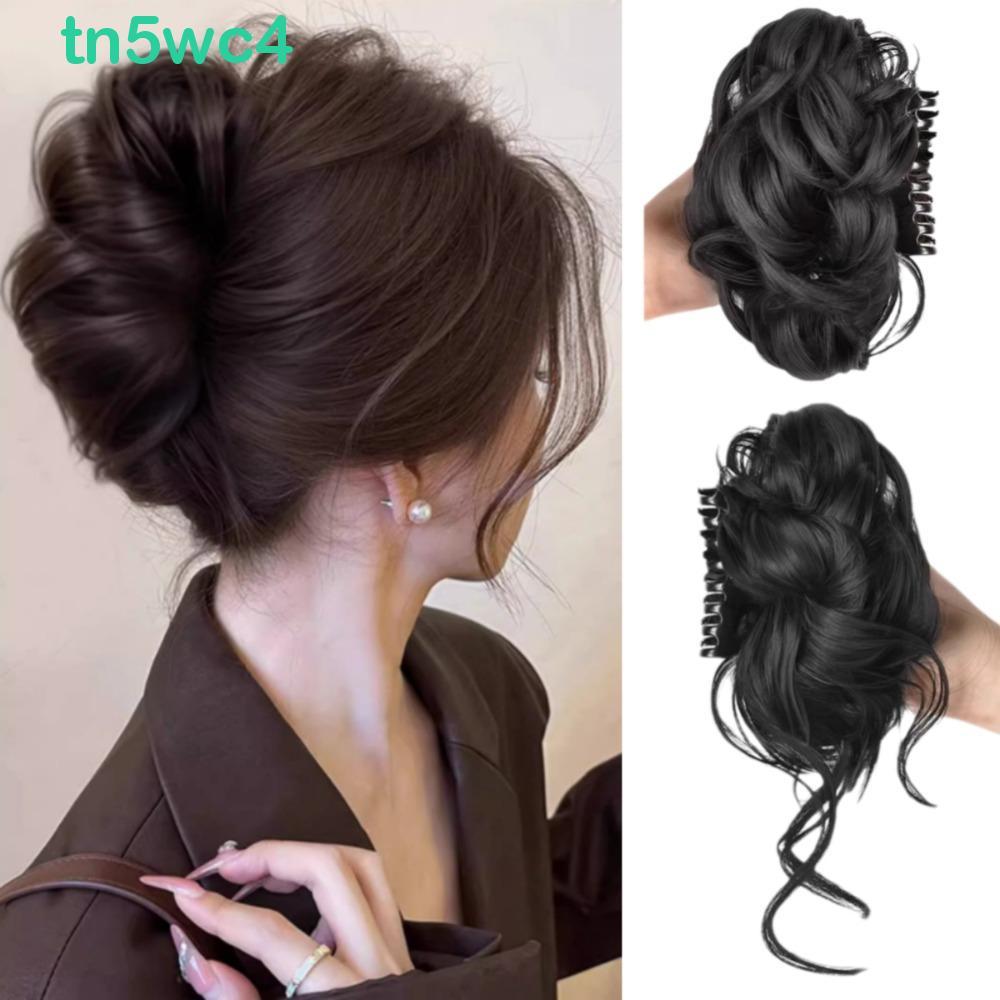 TN5WC4 Lazy Flower Bud Bun, Bun Chignon Ponytail Extensions Synthetic ...