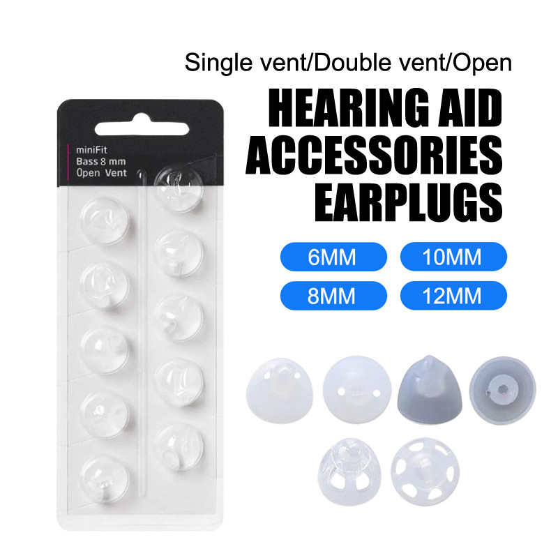 JIAUTING Single/Double/Open Vent Hearing Aid Domes For Oticon Minifit ...