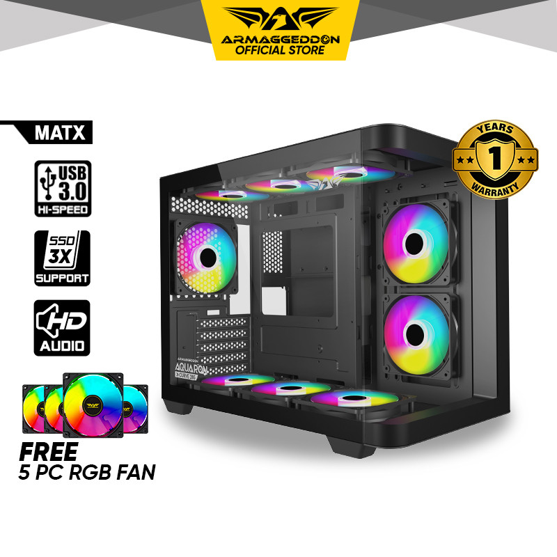 Armaggeddon Aquaron X CURVE MATX Fish Tank Design Gaming PC Chassis ...