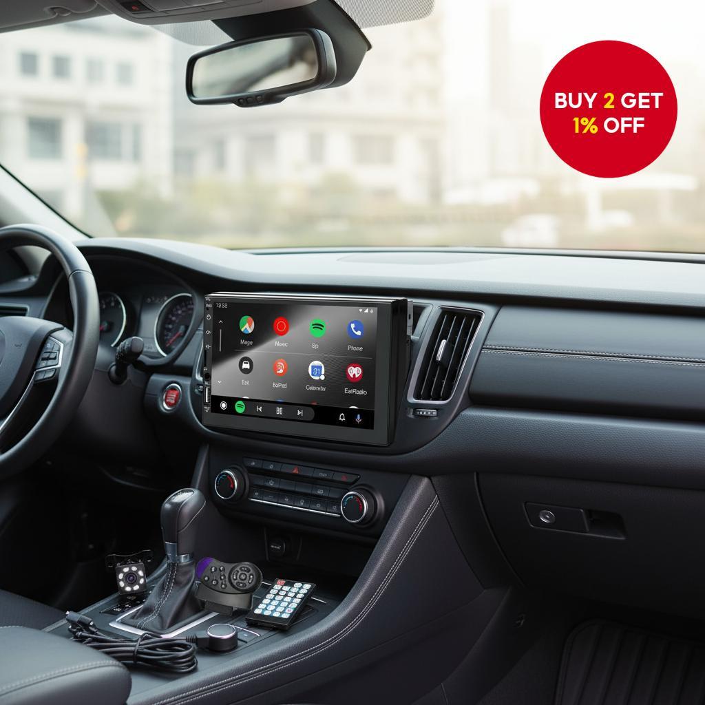 7 Inch Car Radio 1 Din - CarPlay, Android Auto, HD Touchscreen, FM, AUX ...